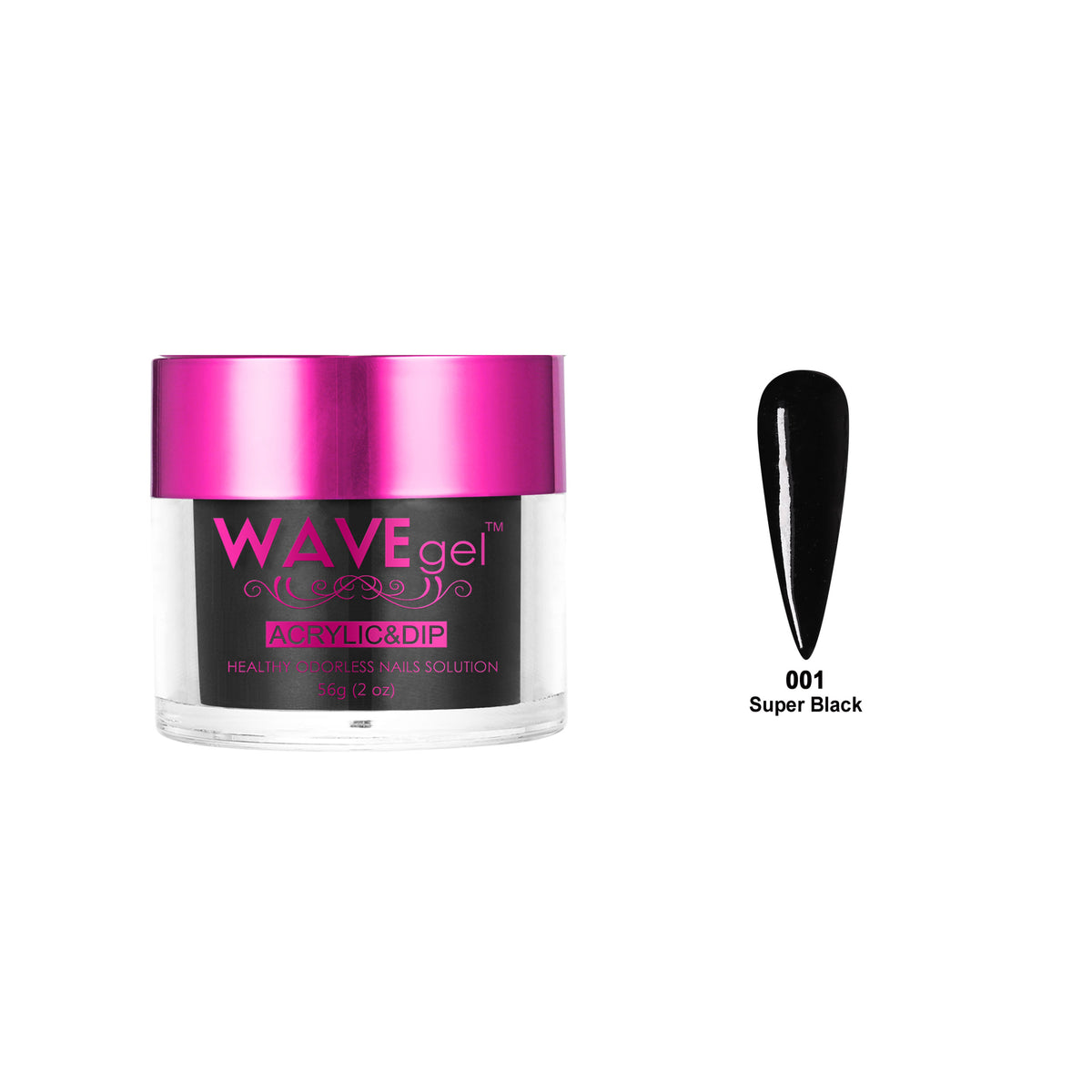 WAVEGEL PRINCESS DIP & ACRYLIC POWDER WP01 SUPER BLACK – WAVEGEL SHOP
