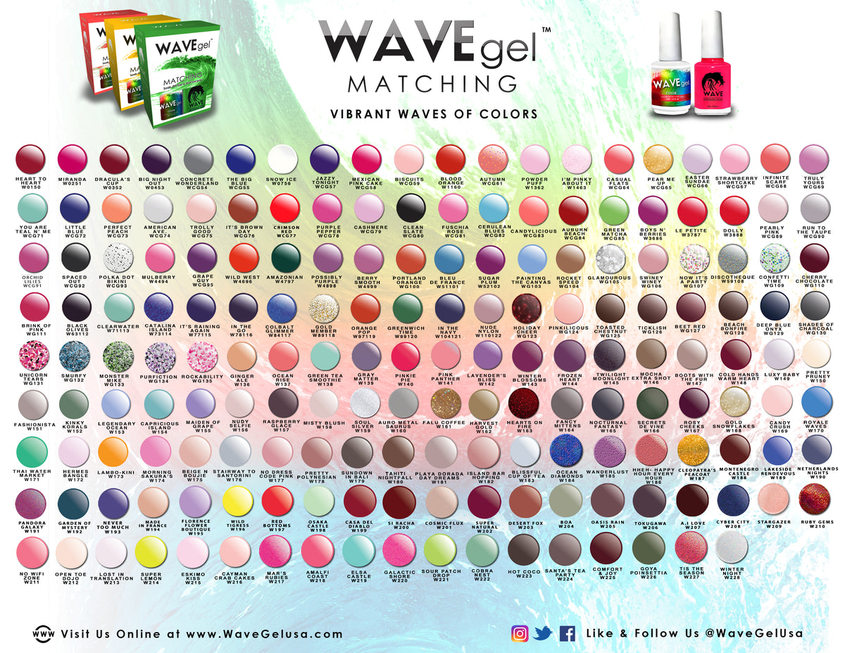 Complete WAVEGEL Matching Set Gel 190 Colors – WAVEGEL SHOP